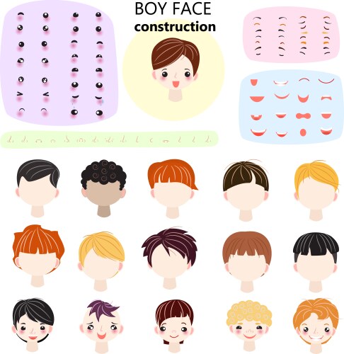 Boy Character Constructor Vector Images (over 1,000)