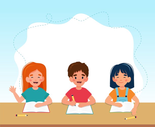 Cartoon Kid Writing Vector Images (over 24,000)