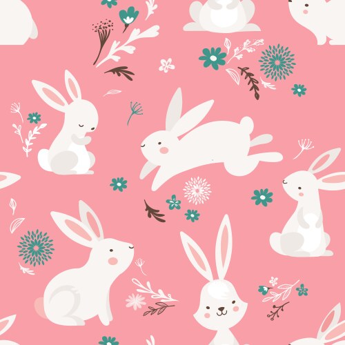 Boho Easter Bunny Pattern – Royalty-Free Vector | VectorStock