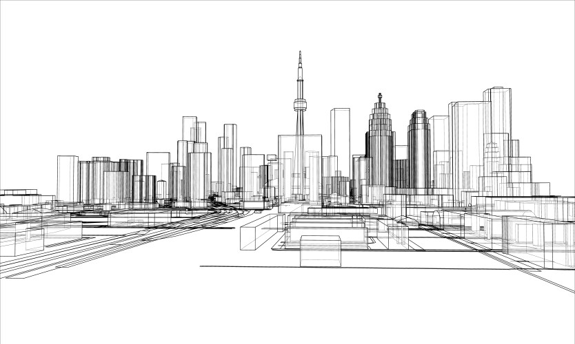 Panoramic city Royalty Free Vector Image - VectorStock