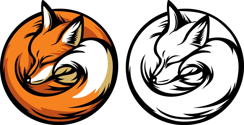 Curled Fox Vector Images (69)