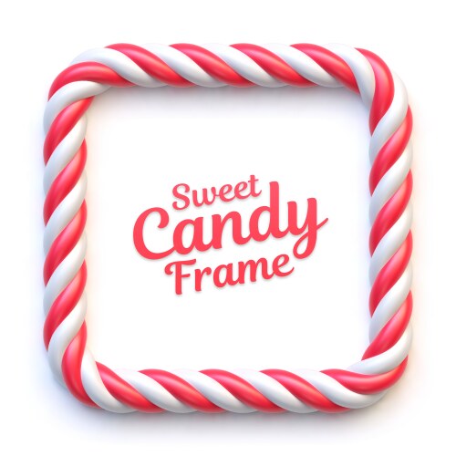 Christmas candy frame round isolated blank Vector Image
