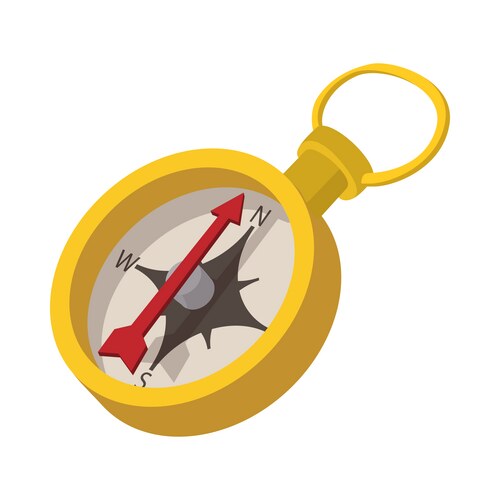 Compass icon cartoon style Royalty Free Vector Image