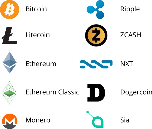 Cryptocurrency Logos Vector Images (over 12,000)