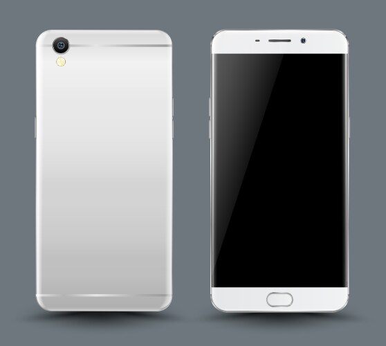 Front and back view of phone Royalty Free Vector Image