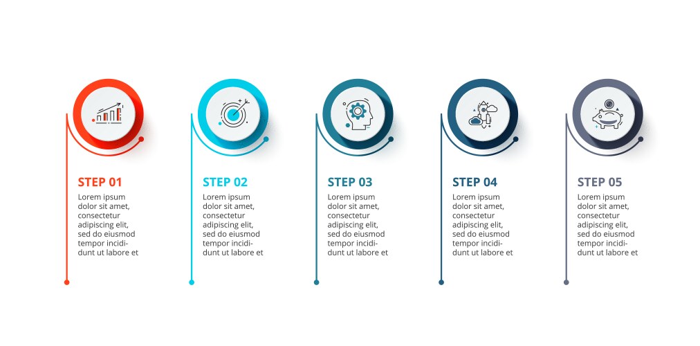 Chain steps infographic global business step Vector Image