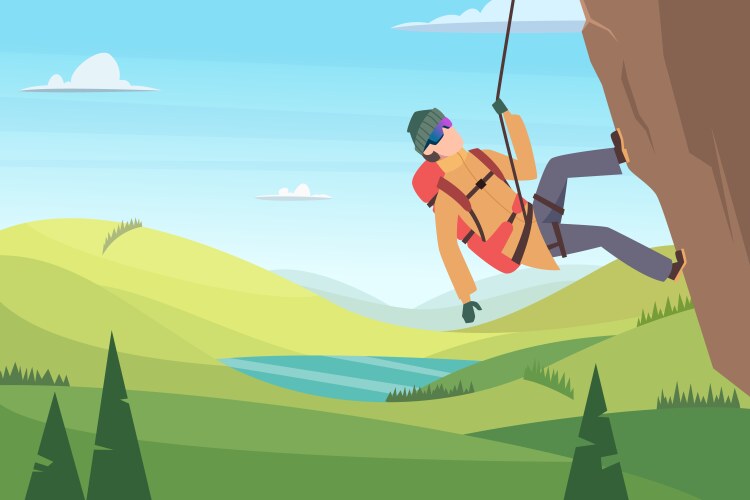 Rock climbing Royalty Free Vector Image - VectorStock