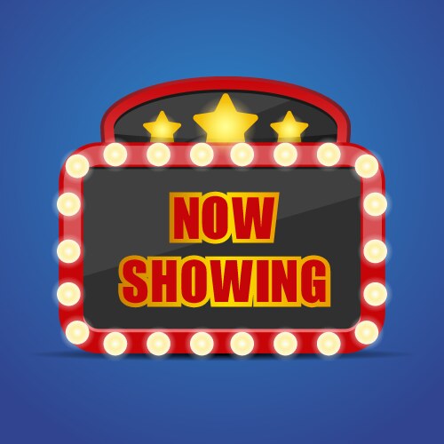 Theater sign movie premiere Royalty Free Vector Image