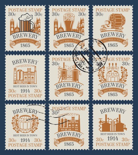 Postage stamp collection Royalty Free Vector Image