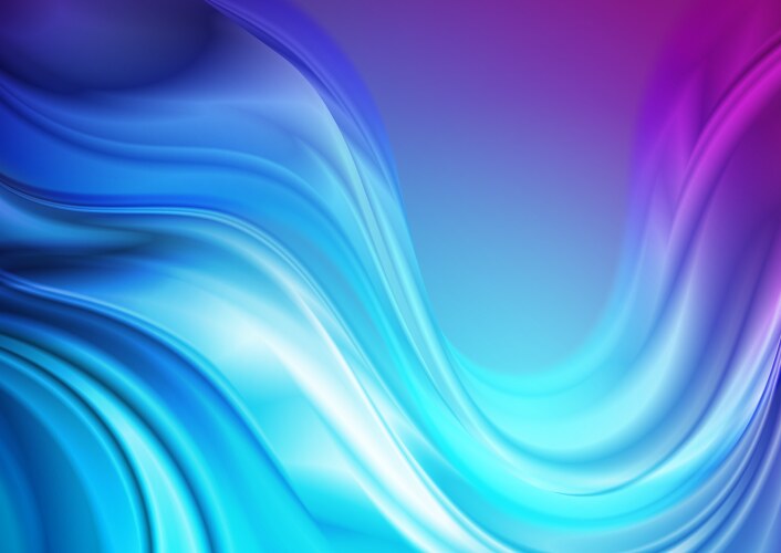 Blue and purple glossy liquid waves minimal Vector Image