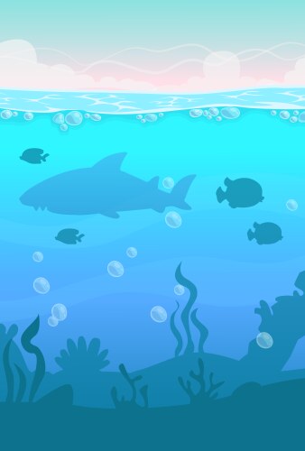 Cartoon underwater landscape Royalty Free Vector Image