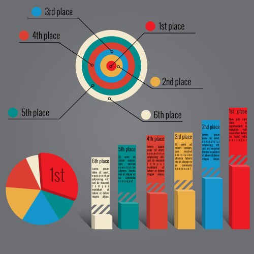 Presentation slides with infographic elements Vector Image