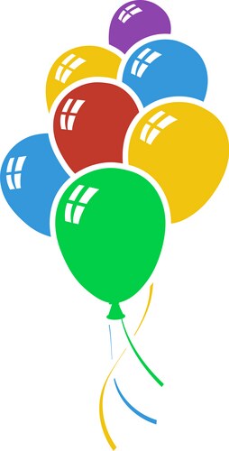 Kids flying with balloons Royalty Free Vector Image