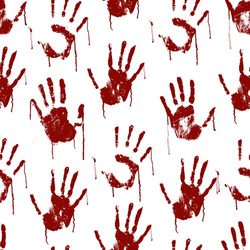 Bloody hand print seamless pattern Royalty Free Vector Image