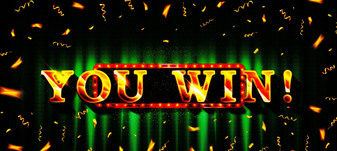 You win banner winner congratulations frame Vector Image