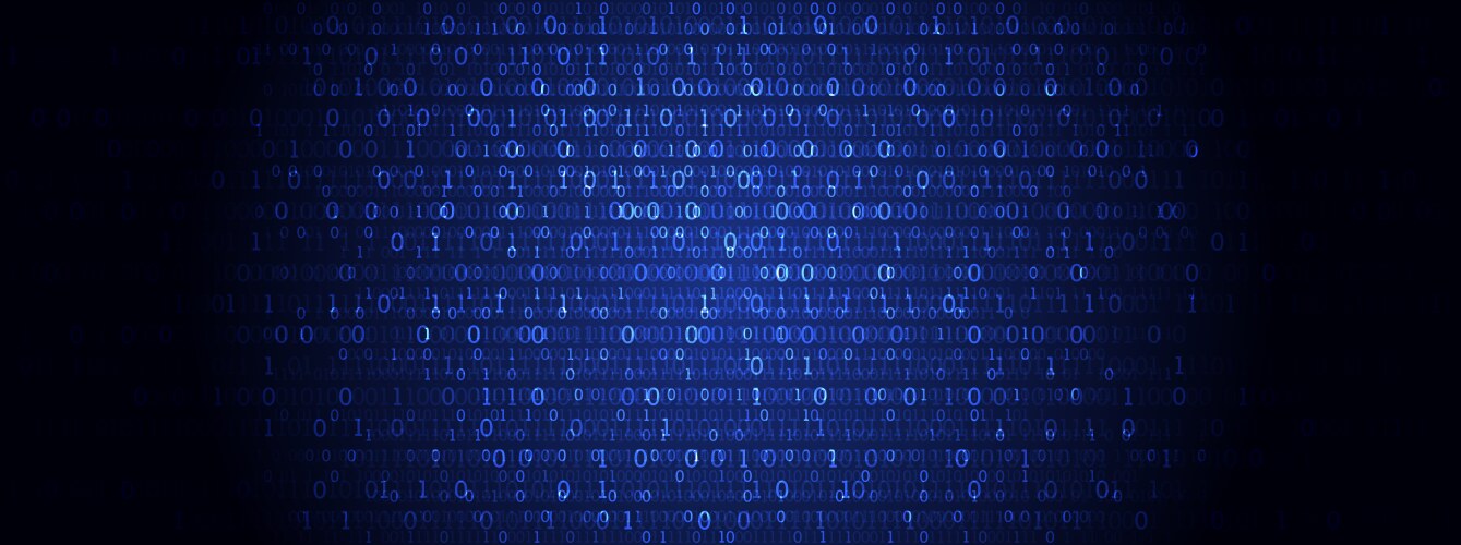 Blue binary computer code background Royalty Free Vector