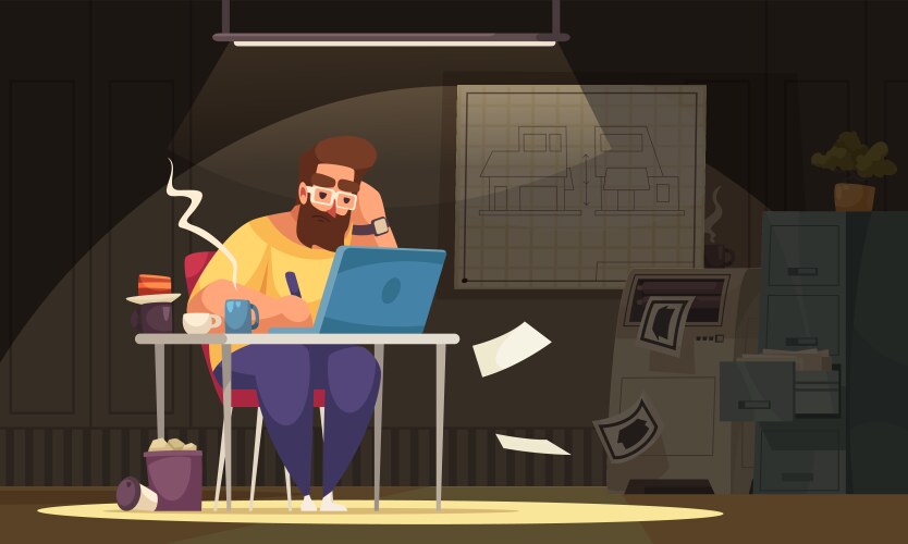 Architect cartoon character Royalty Free Vector Image