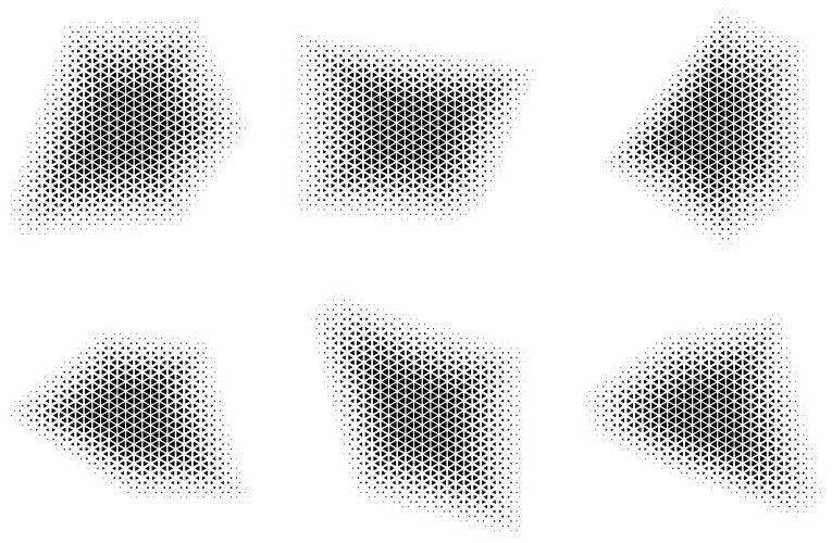 Halftone triangle pattern reprographic technique Vector Image