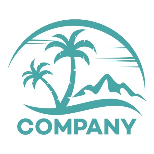 Tropical island logo Royalty Free Vector Image