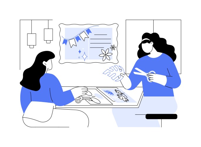 Collage art isolated cartoon Royalty Free Vector Image