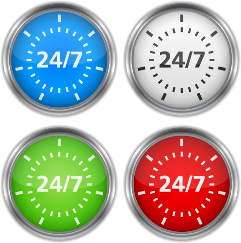 24x7 concept Royalty Free Vector Image - VectorStock