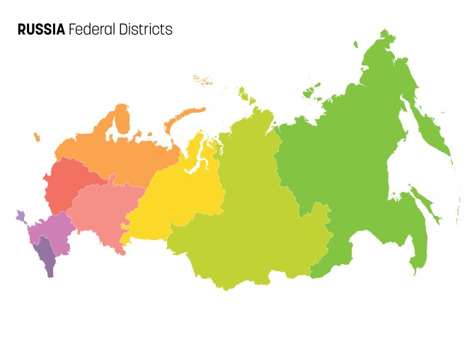 Russia - administrative map of regions Royalty Free Vector