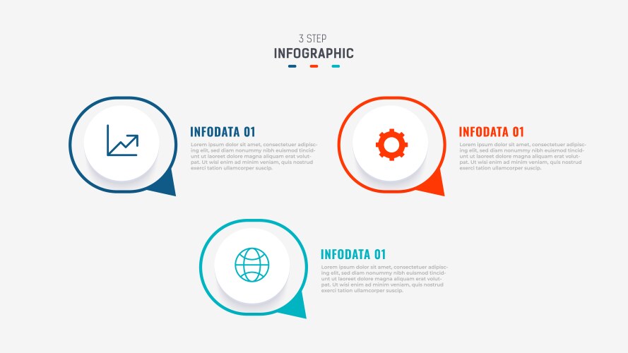 Three step infographic label design template Vector Image