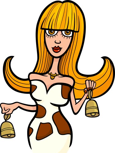 Cartoon of taurus zodiac sign Royalty Free Vector Image