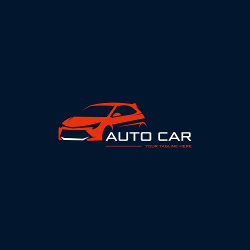 Auto style car logo design Royalty Free Vector Image