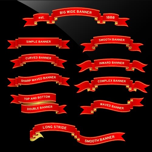 Red Gold Ribbon Banner Vector Images (over 24,000)