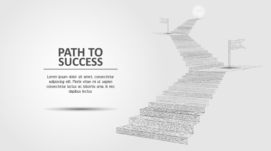 Path to success in paper art Royalty Free Vector Image
