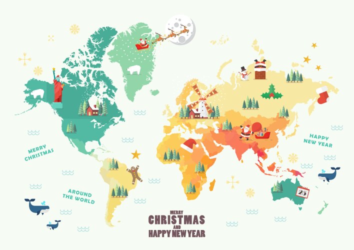 Cartoon world map Royalty Free Vector Image - VectorStock