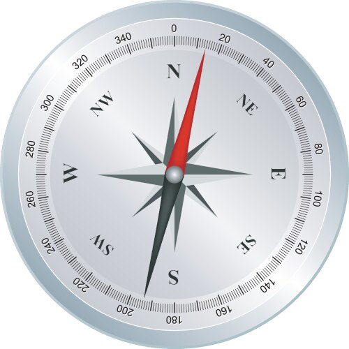 Compass north cartoon Royalty Free Vector Image