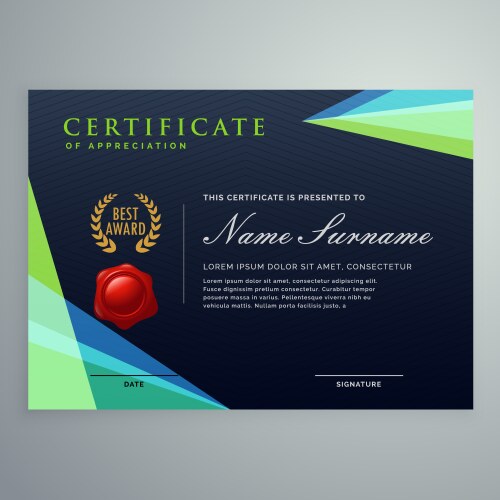 Luxury dark certificate design template Royalty Free Vector