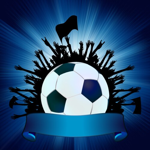 Football tournament with blue background template Vector Image