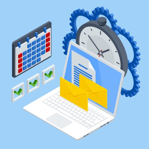 Blocking time management isometric icon Royalty Free Vector