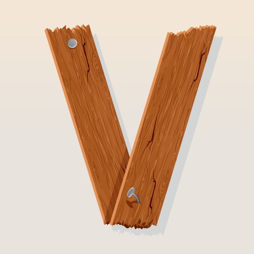 Wooden letter r Royalty Free Vector Image - VectorStock