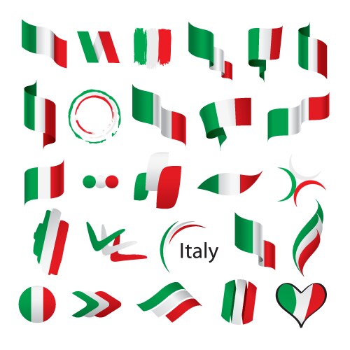 Italy icons set italian symbols and objects Vector Image