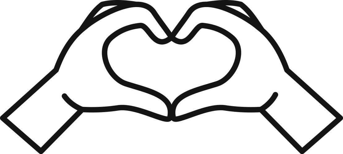 Two Hands Making Heart Sign Love Romantic Vector Image