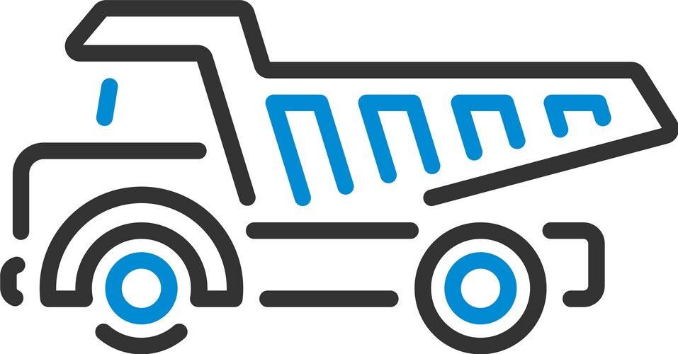 Automobile tipper icon outline cargo Royalty Free Vector
