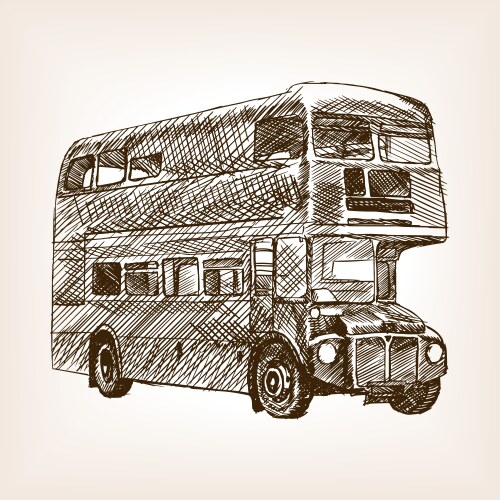 Hand drawn bus Royalty Free Vector Image - VectorStock