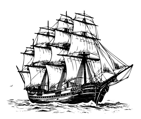 Pirate Ship Line Drawing Vector Images (over 2,100)