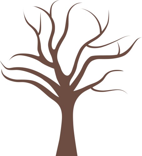 Tree trunk with branchs without leaves closeup Vector Image