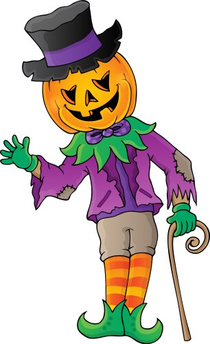 Robber pumpkin halloween funny cartoon Royalty Free Vector