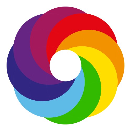 Circle round 3d colored logo Royalty Free Vector Image Circle round 3d colored logo Royalty Free Vector Image