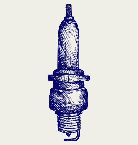 Spark plug sketch Royalty Free Vector Image - VectorStock