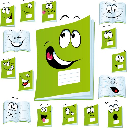 Cartoon exercise book Royalty Free Vector Image
