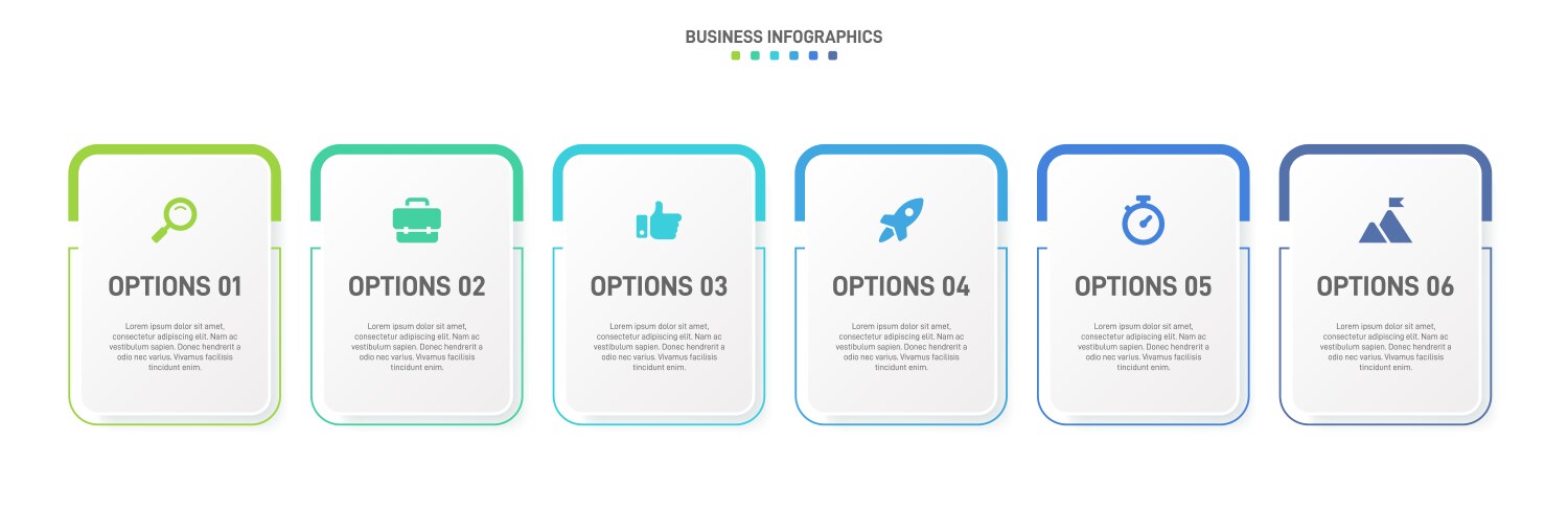 Horizontal progress bar featuring 6 arrow-shaped Vector Image
