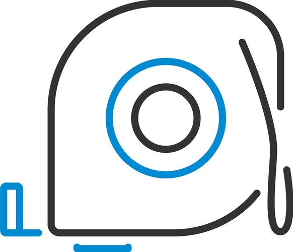 Icon of constriction tape measure Royalty Free Vector Image