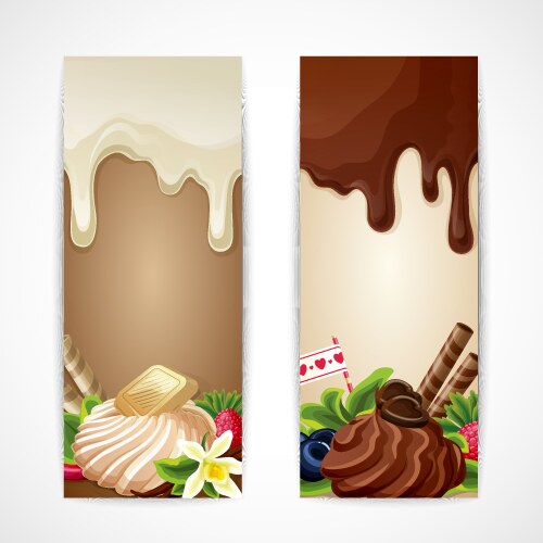 Realistic chocolate banners Royalty Free Vector Image